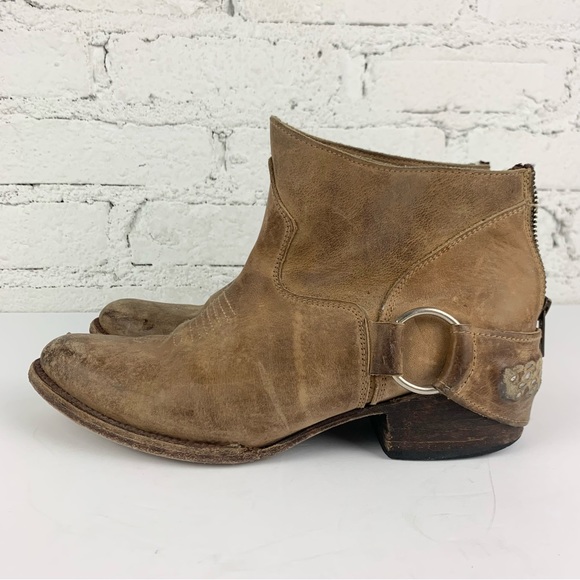 Freebird by Steven | Shoes | Freebird Cali Brown Leather Distressed Oring Heel Strap Studded ...